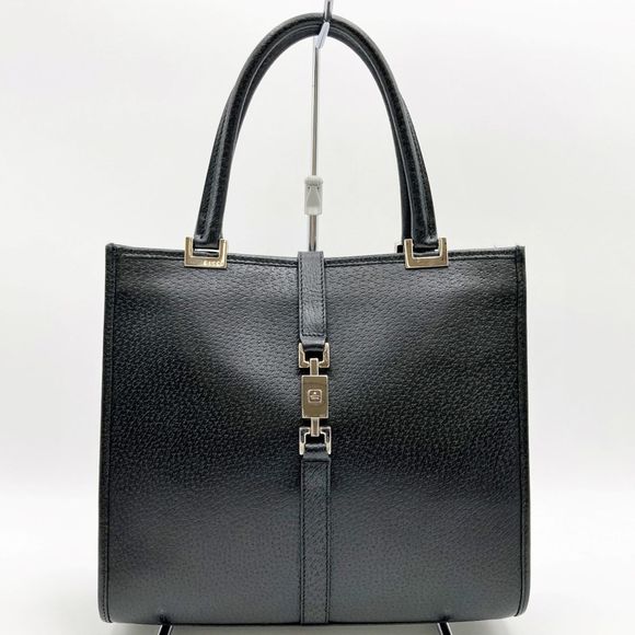 Gucci | Bags | Gucci Jackie Handbag Tote Bag Handheld Black Leather ...